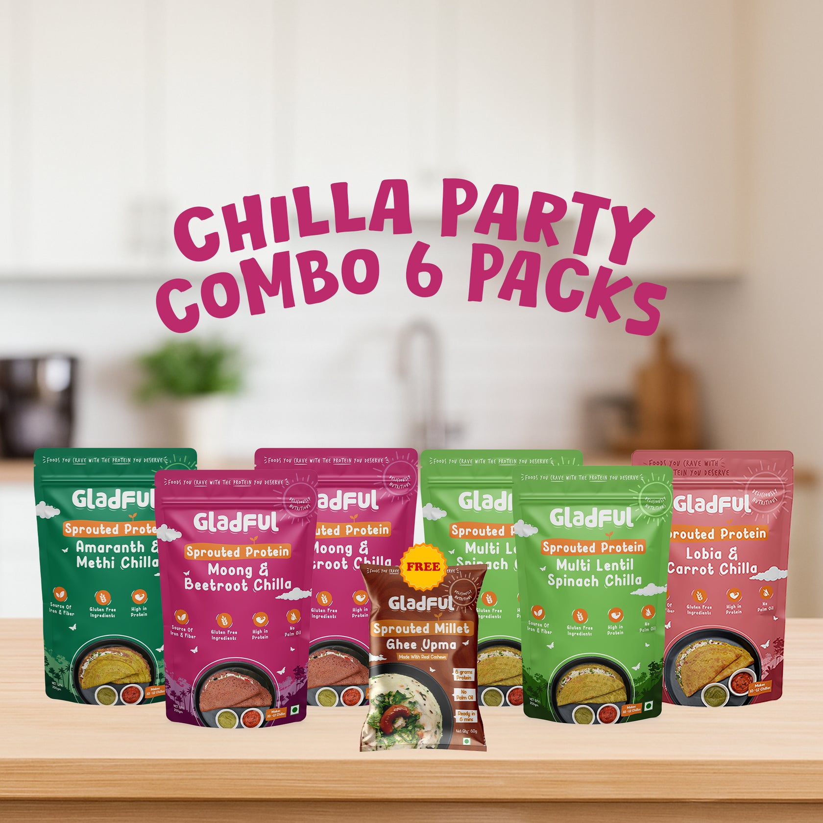 Chilla Party Combo - 6 Packs | 1200gms – Gladful